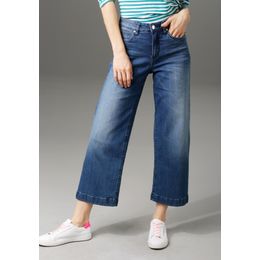 7/8-Jeans Aniston CASUAL Gr. 48, N-Gr, blau (blue) Damen Jeans Ankle 7/8