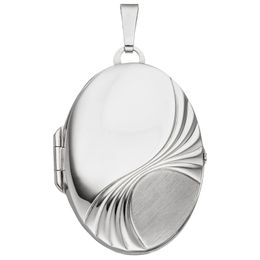 Medallion-Anhänger Jobo "Anhänger Medaillon oval" Schmuckanhänger Gr. Silber 925 (Sterlingsilber), silberfarben (silber 925) Damen Anhänger