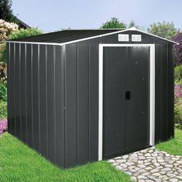 Gerätehaus Duramax "Eco 8x6" Gerätehäuser grau (anthrazit, weiß) Gartenhäuser aus Metall