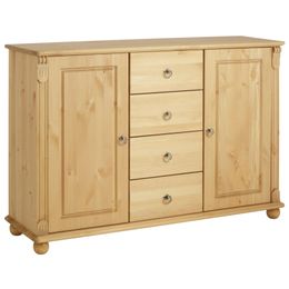 Kommode Home Affaire "Tessin" Sideboards Gr. B/H/T: 128 cm x 88 cm x 38 cm, beige (natur) Kommode