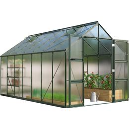 Gewächshaus Vitavia "Domus 11500" Gewächshäuser Gr. B/H/T: 257 cm x 253,9 cm x 449 cm, grün (smaragdgrün) Gewächshäuser