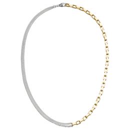 Kette ohne Anhänger Jobo "Halbkette" Halsketten Gr. Silber 925 (Sterlingsilber), Länge: 41 cm, goldfarben Damen Ketten ohne Anhänger