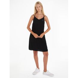 Spaghettikleid Tommy Jeans "TJW ESSENTIAL STRAPPY DRESS" Gr. M (38), N-Gr, schwarz (black) Damen Kleider Freizeitkleider