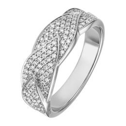 Diamantring Jobo Fingerringe Gr. 56, VS = sehr kleine Einschlüsse, Weißgold 585-Diamanten, weiß (weißgold 585) Damen Diamantringe