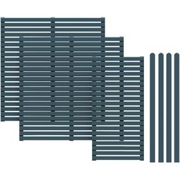 Kiehn-Holz Dichtzaun Zaunelemente Gr. H/L: 188 cm x 483 m H/L: 188 cm, grau (anthrazit) Zaunelemente
