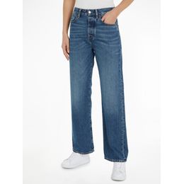 Straight-Jeans Tommy Hilfiger "LOOSE STRAIGHT RW KLO" Gr. 30, Länge 32, blau (klo) Damen Jeans Gerade