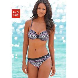 Bügel-Bikini Lascana Gr. 36, Cup G, bunt (schwarz, bunt) Damen Bikini-Sets Ocean Blue