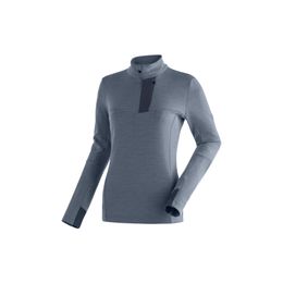 Funktionsshirt Maier Sports "Skutvik HZ W" Gr. 40, blau (graublau) Damen Shirts Funktionsshirts