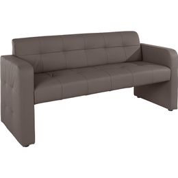 Polsterbank exxpo - SOFA FASHION "Barista" Sitzbänke Gr. B/H/T: 182 cm x 82 cm x 68 cm, Lederfaserstoff, 3er Bank, grau (elephant) Polsterbänke