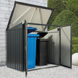 Mülltonnenbox Duramax Aufbewahrungsboxen Gr. B/H/T: 154,2 cm x 130 cm x 96 cm, grau (anthrazit, weiß) Garten- Kissenboxen