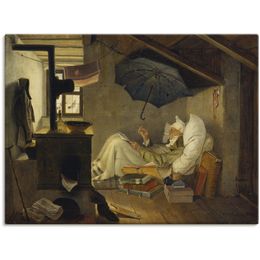 Wandbild Artland "Der arme Poet. 1839" Bilder Gr. B/H: 120 cm x 90 cm, Leinwandbild Mann, 1 St., braun Kunstdrucke