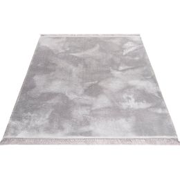Hochflor-Teppich Sehrazat "Soft mit Fransen" Teppiche Gr. B/L: 200 cm x 290 cm, 25 mm, 1 St., grau Esszimmerteppiche