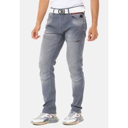 Cipo & Baxx Straight-Jeans CIPO & BAXX Gr. 36, Länge 34, grau Herren Jeans Straight Fit