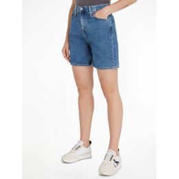Shorts Calvin Klein Jeans "MOM SHORT" Gr. 25, N-Gr, blau (denim medium) Damen Hosen 5-Pocket-Jeans High-Waist-Hosen