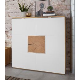 Highboard VOGL MÖBELFABRIK Sideboards beige (altholzeiche, weiß) Highboards