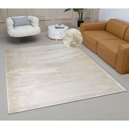 Hochflor-Teppich LEONIQUE "Cashmere, Fell-Optik" Teppiche Gr. B/L: 120 cm x 180 cm, 25 mm, 1 St., beige (creme) Esszimmerteppiche