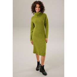 Strickkleid Aniston CASUAL Gr. 34, N-Gr, grün (moosgrün) Damen Kleider Freizeitkleider