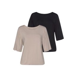 T-Shirt Vivance Gr. 32/34, beige (sand, schwarz) Damen Shirts Jersey