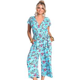 Hell Bunny Jumpsuit Louella Retro Blumen Print Vintage Blüten Overall