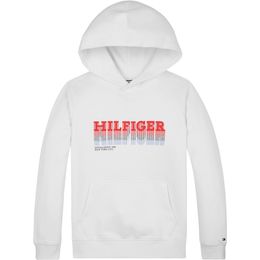 Hoodie Tommy Hilfiger "FADE HOODIE" Gr. 10 (140), weiß (white) Jungen Sweatshirts
