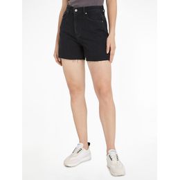 Shorts Calvin Klein Jeans "MOM SHORT" Gr. 25, N-Gr, schwarz (denim black) Damen Hosen 5-Pocket-Jeans High-Waist-Hosen