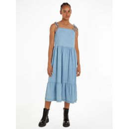 Jeanskleid Tommy Jeans "TJW CHAMBRAY DRESS EXT" Gr. L (40), N-Gr, blau (denim medium) Damen Kleider Freizeitkleider