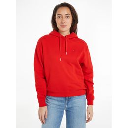 Kapuzensweatshirt Tommy Hilfiger "REG FLAG ON CHEST HOODIE" Gr. S (36), rot (fierce red) Damen Sweatshirts