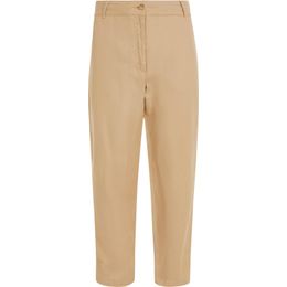 Webhose Tommy Hilfiger Curve "CRV SLIM STRAIGHT CO LINEN" Gr. 48, N-Gr, beige (harvest wheat) Damen Hosen Gerade