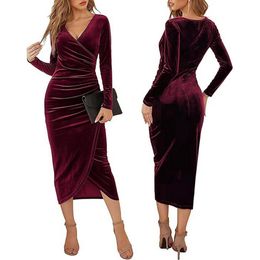 KIKI Abendkleid Langes Abendkleid für Damen-Partykleider- Herbst- und Winterkleider