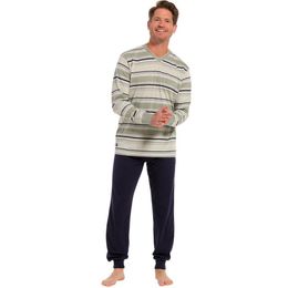 PASTUNETTE Schlafanzug Herren Pyjama mit Bündchen (2 tlg) Baumwolle