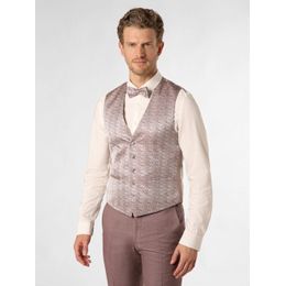 Wilvorst Baukasten-Weste Herren Regular Fit Satin gemustert, taupe