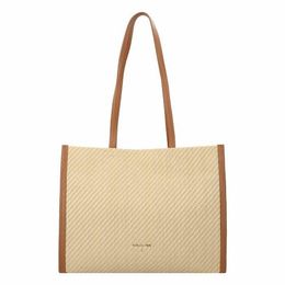 Patrizia Pepe Minimal City Straw Shopper Tasche 38 cm natural-cuoio