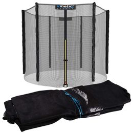 KINETIC SPORTS Trampolin Sicherheitsnetz - Ersatznetz mit Reißverschluss, Schutznetz Ersatz Fangnetz für Gartentrampoline Ø 183 cm Ø 183 cm, für 6 Netzpfosten