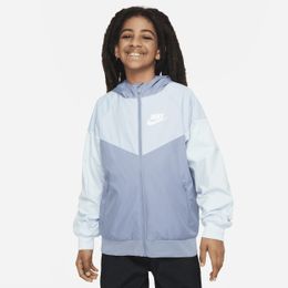 Nike Sportswear Windrunner lockere, hüftlange Jacke mit Kapuze für ältere Kinder (Jungen) - Blau