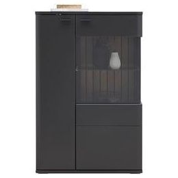 Highboard Carreto in Schwarz/Eichefarben