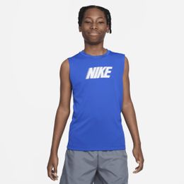 Nike Dri-FIT Multi+ Kurzarm-Trainingsoberteil für ältere Kinder (Jungen) - Blau