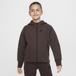 Nike Sportswear Tech Fleece Hoodie mit durchgehendem Reißverschluss für ältere Kinder (Mädchen) - Braun