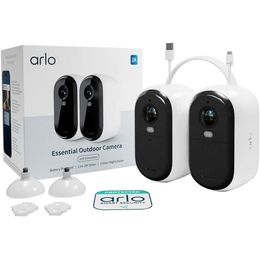 ARLO ESSENTIAL 2K Outdoor Kamera 2-Pack Smart Home Kamera (Außenbereich, Innenbereich), schwarz|weiß