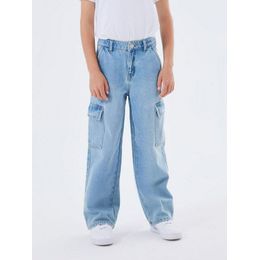 name it Weite Jeans NKFROSE HW WIDE CARGO JEANS 6190-BS NOOS, blau