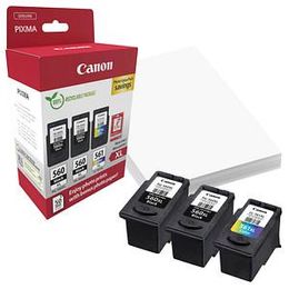 Canon PG-560XLx2/CL-561XL schwarz, color Druckköpfe + Fotopapier, 3er-Set