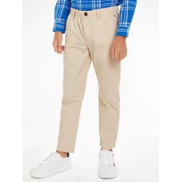 Tommy Hilfiger Schlupfhose POPLIN LONG PANTS (4-tlg) Kinder bis 16 Jahre, Taillenbund auf Gummizug, beige|braun