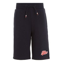 Tommy Hilfiger Sweatshorts HILFIGER SCRIPT SWEATSHORTS mit Logostickerei, blau