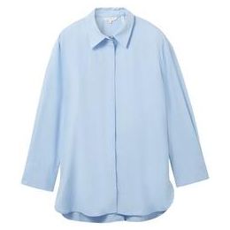 Tom Tailor Damen Unifarbene Bluse mit TENCEL(TM) Lyocell, blau, Uni, Gr. 36