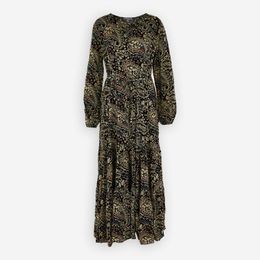 TK Maxx Dunkelblaues Maxikleid mit beige-braunem Paisley-Muster