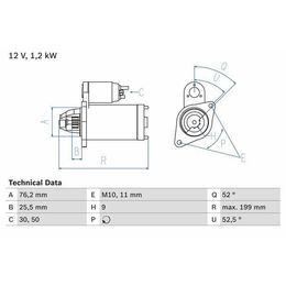 Bosch Anlasser (0 986 020 890) für BMW 3 1 5 Z4 X1 X3