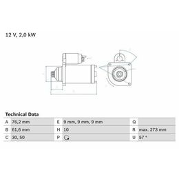 Bosch Starterfür VW Transporter T4 2.5 TDI 2.8 VR6