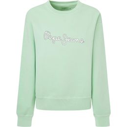 Pepe Jeans Sweatshirt, Rundhals-Ausschnitt, Logo-Print, für Damen, grün, L