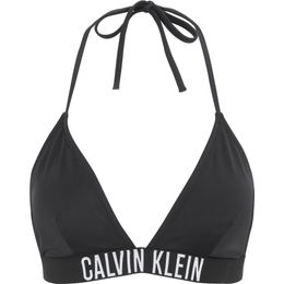 Calvin Klein Triangel-Bikini-Oberteil, Neckholder, Logo-Details, für Damen, schwarz, L