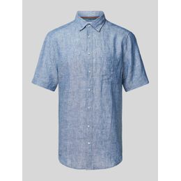 Christian Berg Regular Fit Leinenhemd mit Button-Down-Kragen