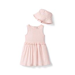 Tchibo Kleid mit passendem Hut - Weiss/Kariert - Baby - Gr.: 86/92